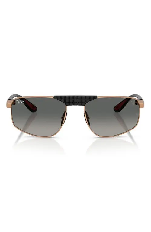Ray-ban 58mm Ferrari Gradient Irregular Sunglasses - Matte Rose Gold/grey