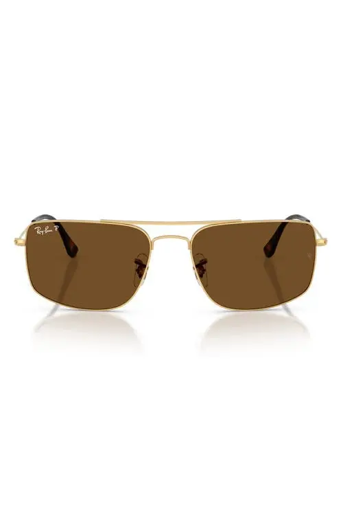 Ray-ban 59mm Explorer 3 Polarized Square Sunglasses - Arista/polar Brown