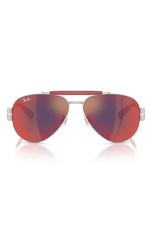 Ray-ban X Ferrari 58mm Phantos Sunglasses - Silver/dark Grey