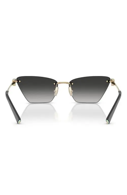 Tiffany & Co. Gradient Butterfly Rimless Sunglasses - Pale Gold/grey Gradient