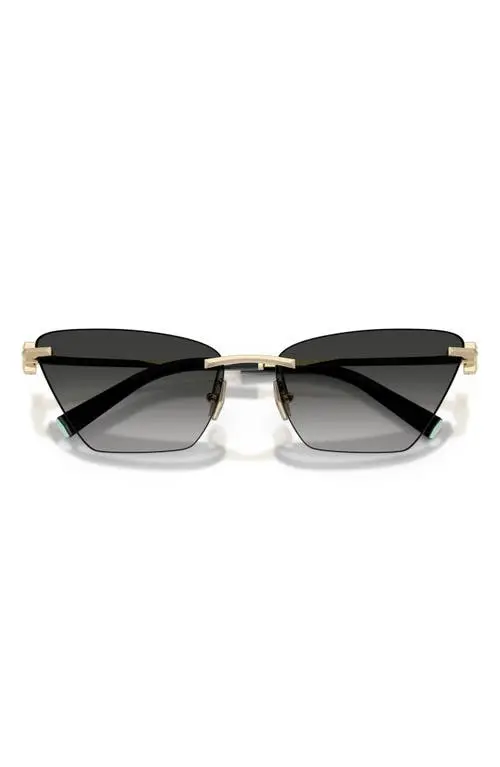 Tiffany & Co. Gradient Butterfly Rimless Sunglasses - Pale Gold/grey Gradient