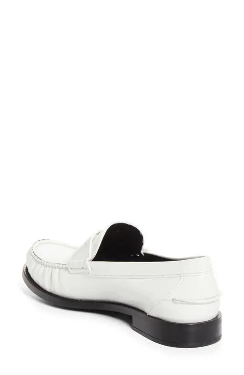 Prada Ruched Moc Toe Penny Loafers - Bianco