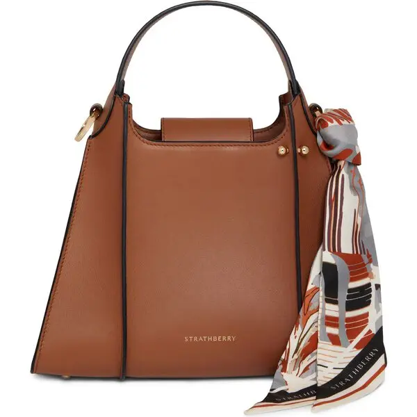 Strathberry Ark Shell Leather Top Handle Bag - Chestnut