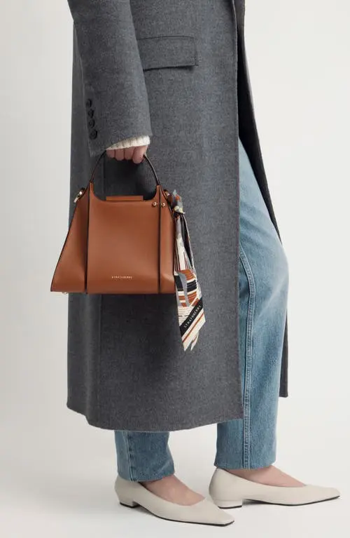 Strathberry Ark Shell Leather Top Handle Bag - Chestnut