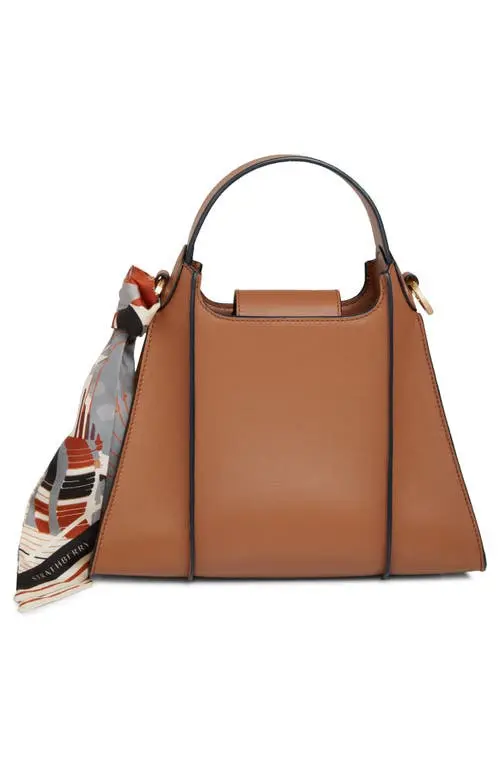 Strathberry Ark Shell Leather Top Handle Bag - Chestnut