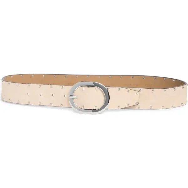 Nordstrom Studded Suede Belt - Beige Parchment
