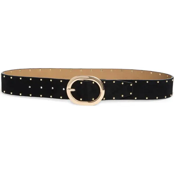 Nordstrom Studded Suede Belt - Black