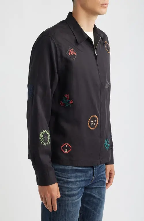 ALLSAINTS Laurel Embroidered Zip-up Jacket