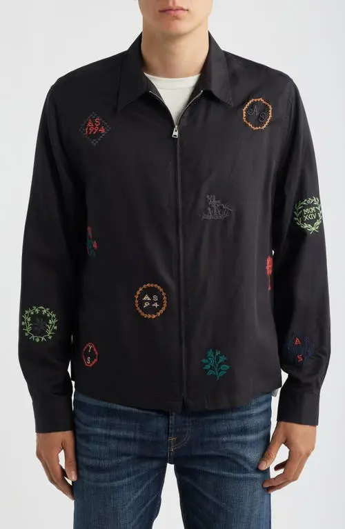 ALLSAINTS Laurel Embroidered Zip-up Jacket