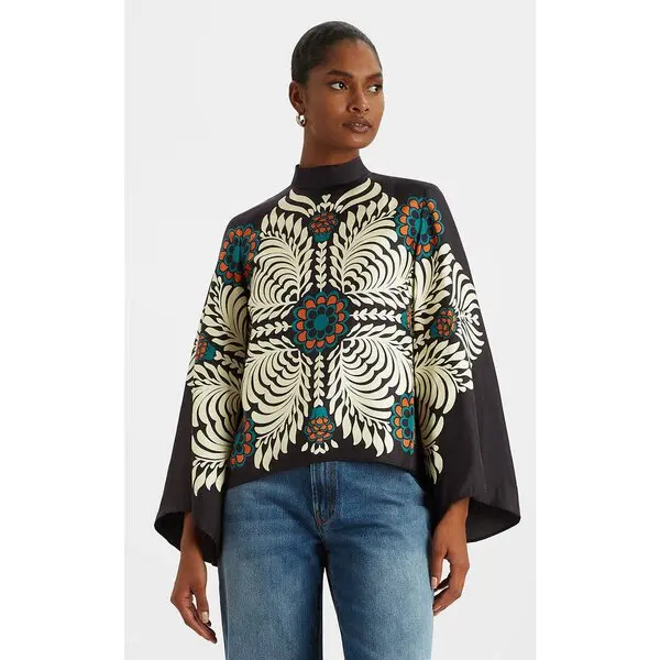 La DoubleJ Make An Exit Top - Mix Tiles Placée Black