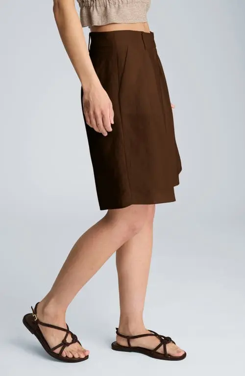 KENNETH COLE Pleated High Waist Bermuda Shorts
