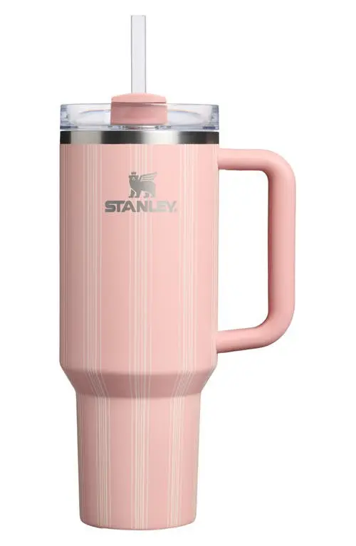 STANLEY The Quencher H2.o Flowstate™ 40-ounce Tumbler - Peach Rose Picnic Stripe