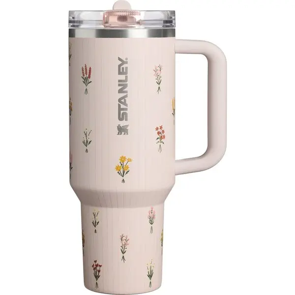 STANLEY The Quencher Protour Flip Straw 40-ounce Tumbler - Rose Quartz Bouquets