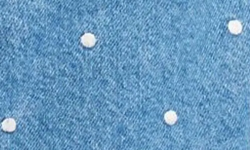 DAZE High Waisted Polka Dot Denim Shorts