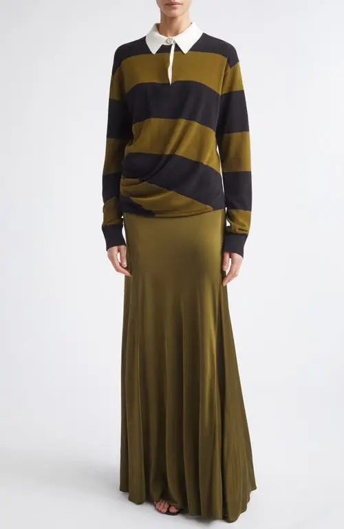 Proenza Schouler Striped Ruched Cotton Rugby Shirt