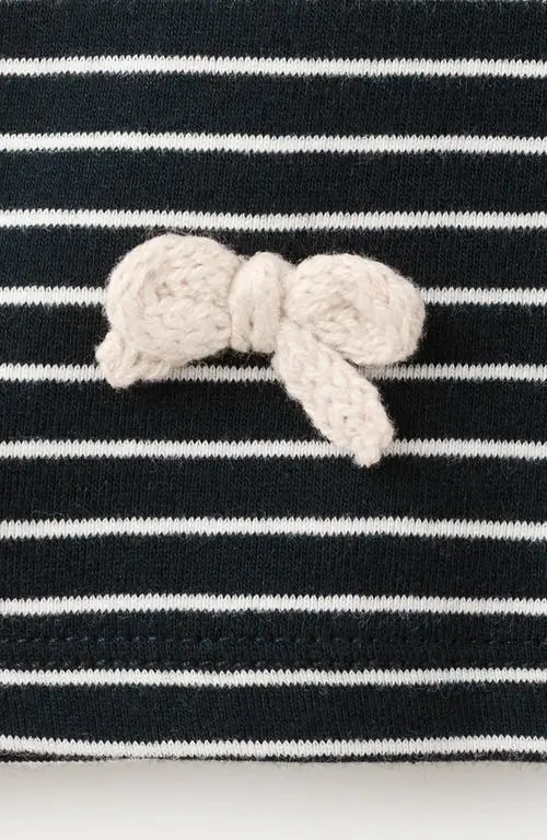 Mango Striped T-shirt With Bow Embellishments