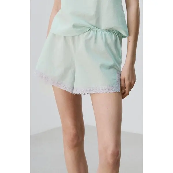 Mango Cotton Pajama Shorts - Blue