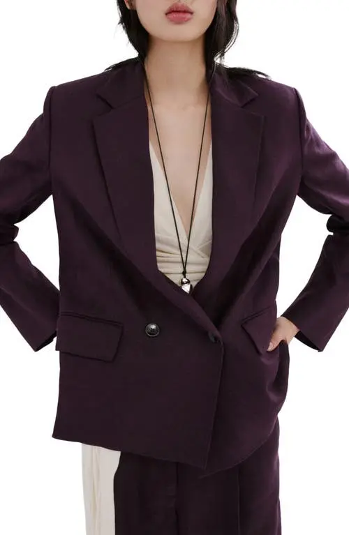 Mango Double Breasted Linen Blazer