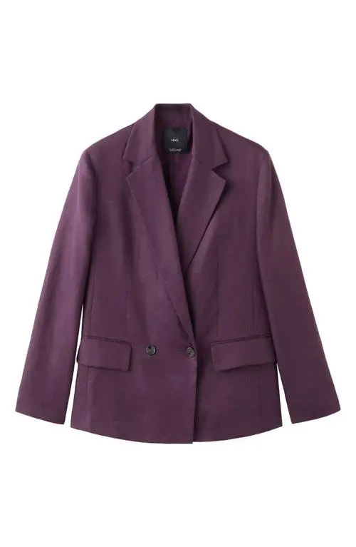 Mango Double Breasted Linen Blazer