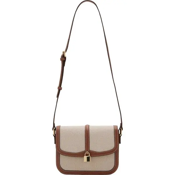 Mango Contrasting Canvas & Faux Shoulder Bag