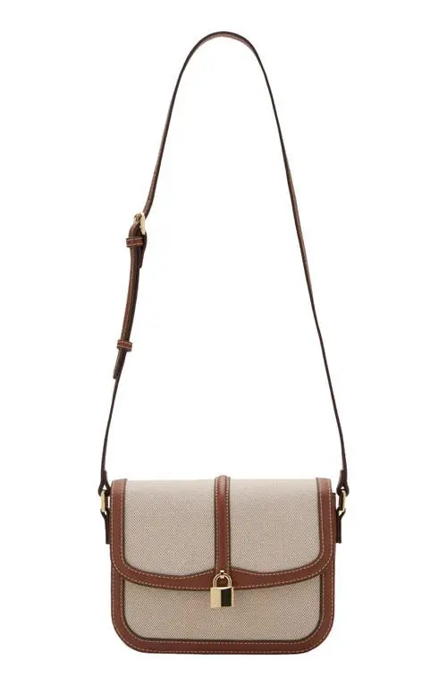 Mango Contrasting Canvas & Faux Shoulder Bag