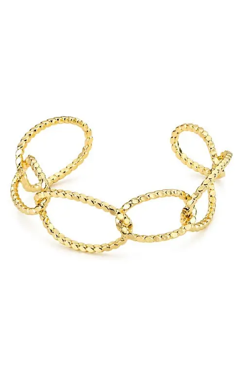 PANACEA Textured Link Cuff Bracelet - Gold