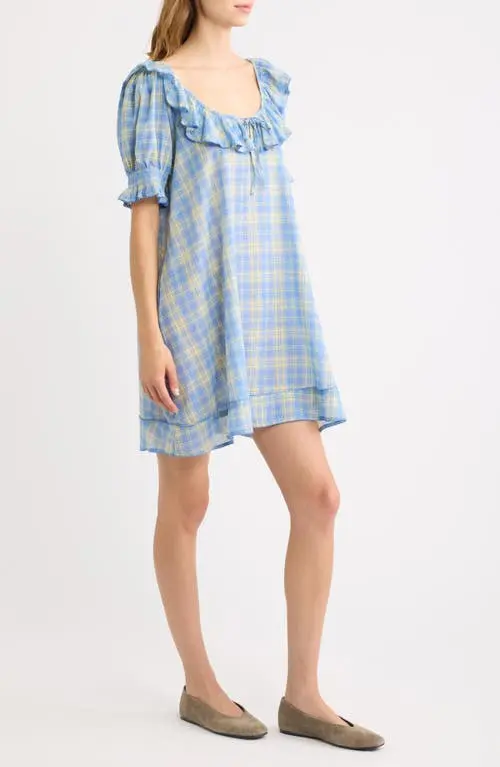 DAMSON MADDER Harlow Organic Cotton Checked Mini Dress