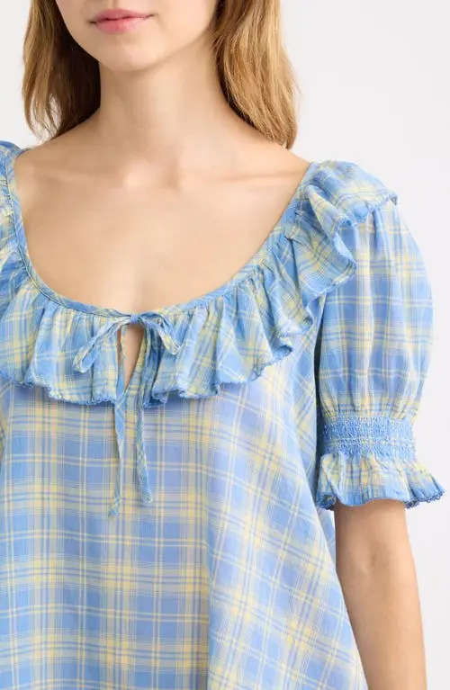 DAMSON MADDER Harlow Organic Cotton Checked Mini Dress