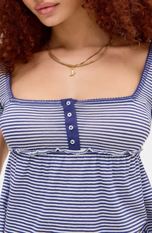 BDG URBAN OUTFITTERS Brittney Babydoll Top With Contrast Stitching