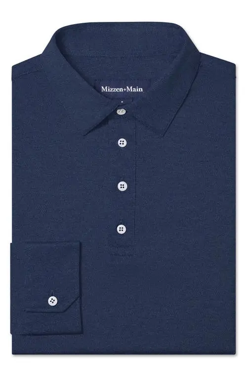 Mizzen+main Harper Long Sleeve Performance Polo - Navy