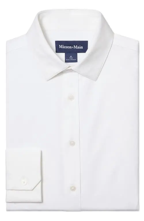 Mizzen+main Newport Solid Knit Cotton Blend Button-up Shirt
