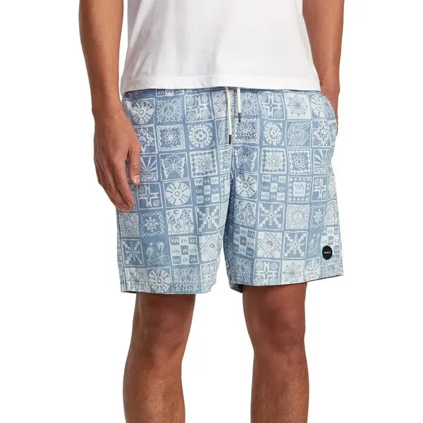 Rvca Escape Cotton Chambray Drawstring Shorts