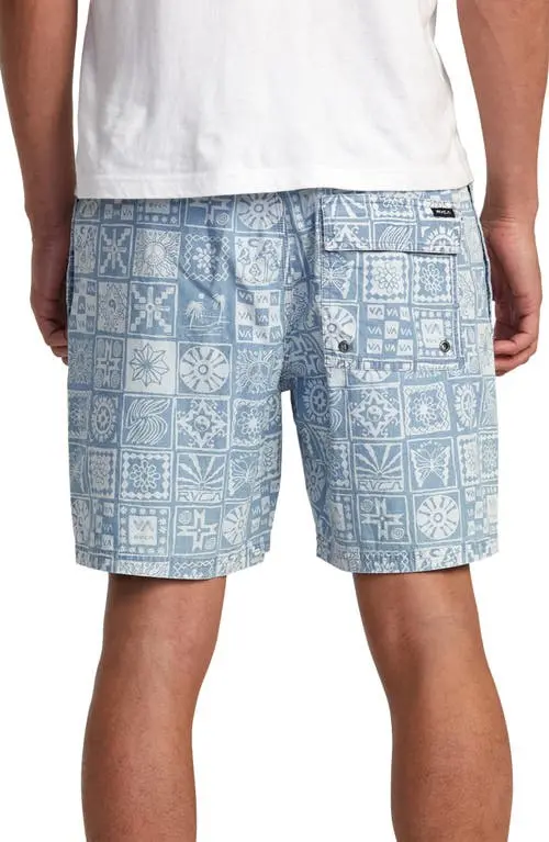 Rvca Escape Cotton Chambray Drawstring Shorts