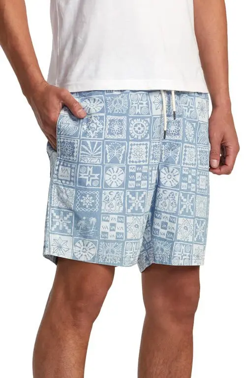 Rvca Escape Cotton Chambray Drawstring Shorts