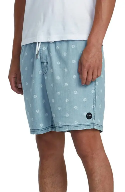 Rvca Escape Cotton Chambray Drawstring Shorts
