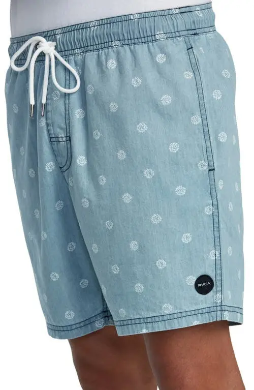 Rvca Escape Cotton Chambray Drawstring Shorts