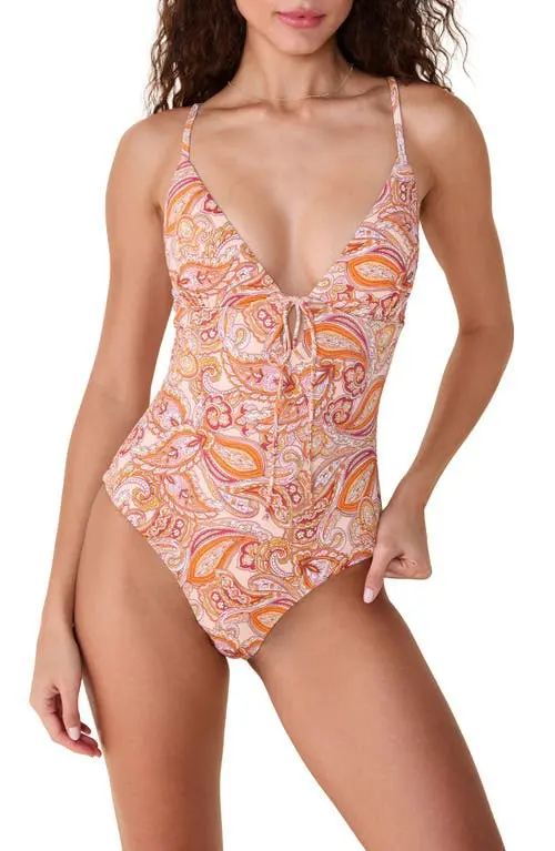 ANDIE The Mali Keyhole One-piece Swimsuit - Sunset Paisley