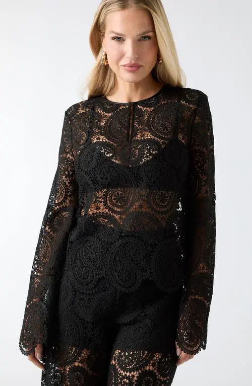 MARCIANO Grace Long Sleeve Lace Top