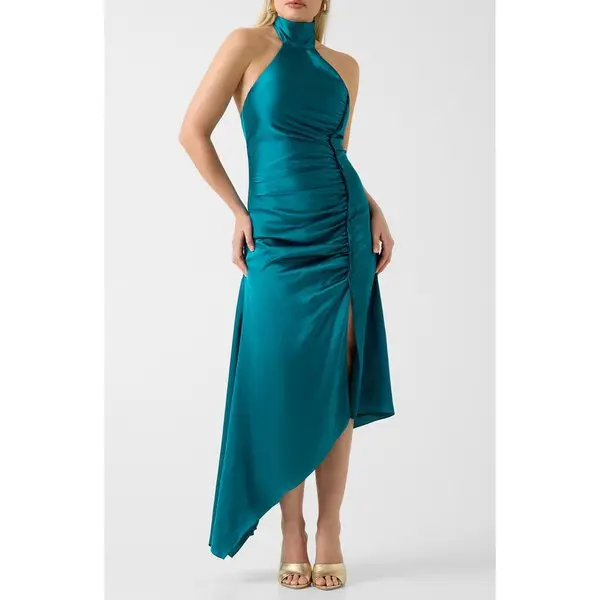 MARCIANO Evelina Sleeveless Halter Midi Dress - Medium Blue