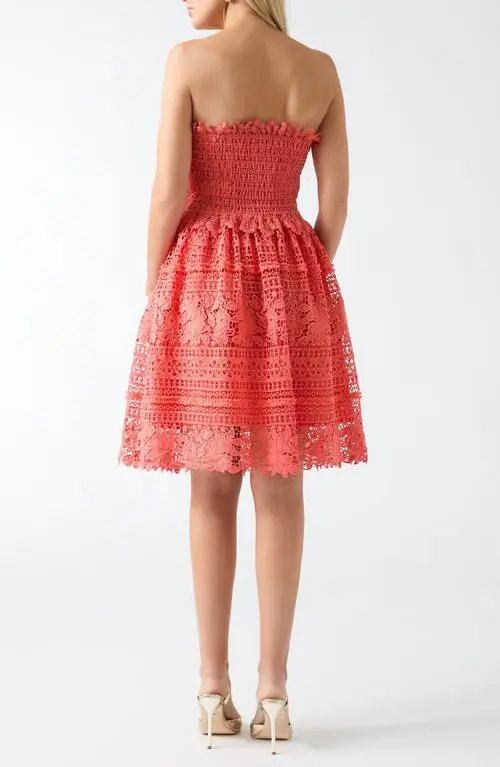 MARCIANO Malene Strapless Lace Dress