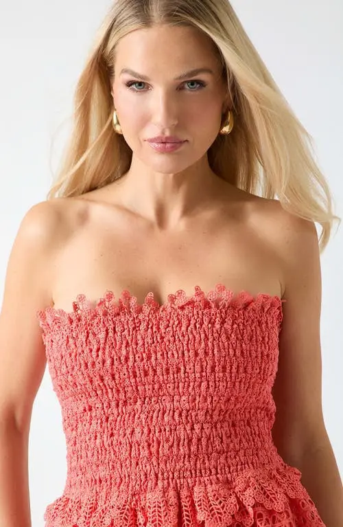 MARCIANO Malene Strapless Lace Dress