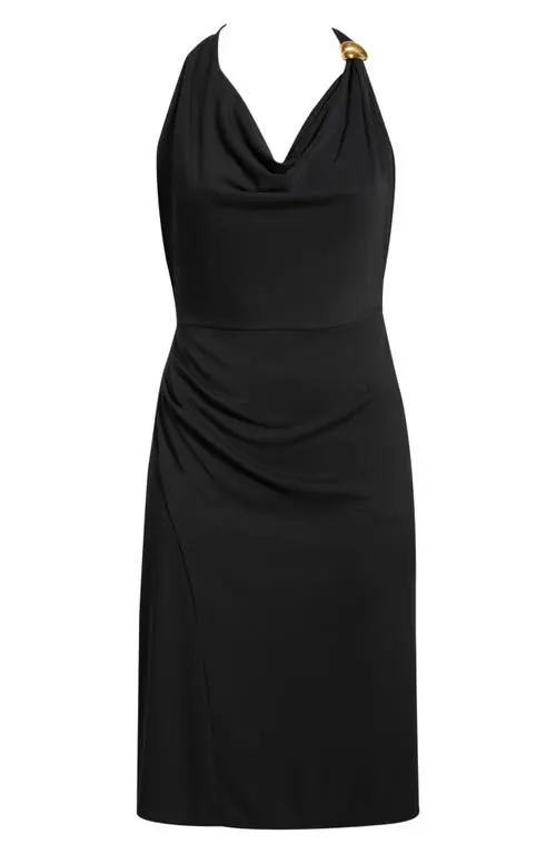 Donna Karan New York Halter Neck Midi Dress With Hardware Detail