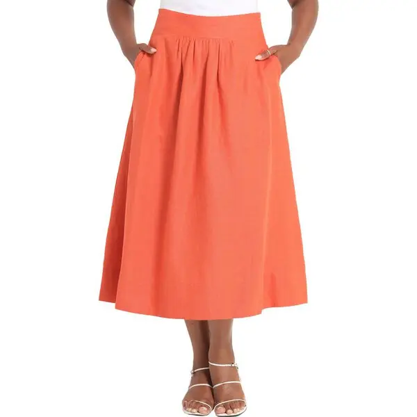 ESTELLE Kaia Linen Blend Midi Skirt
