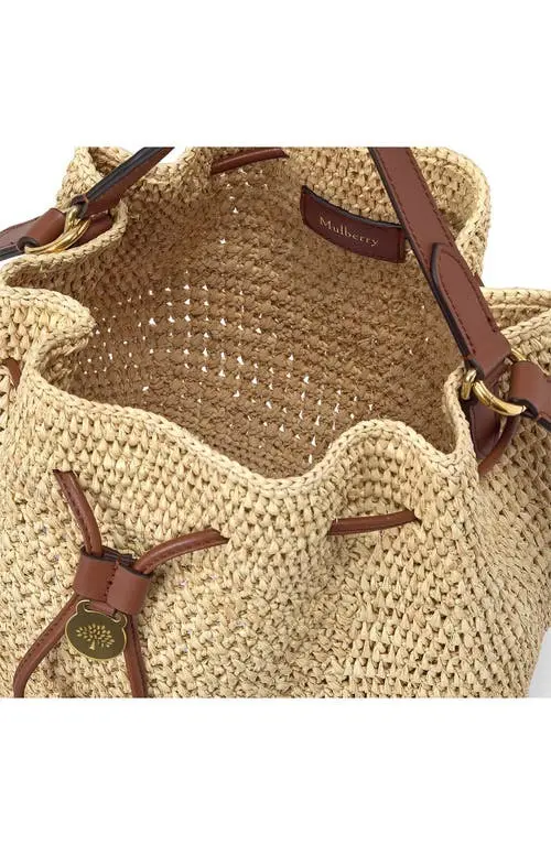 Mulberry Crochet Raffia Bucket Bag