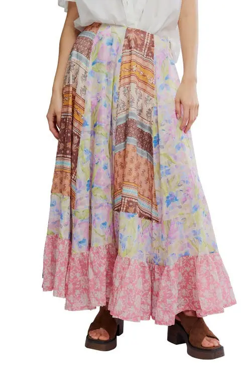Free People Santa Eulalia Mix Print Maxi Skirt - Multi Print Combo
