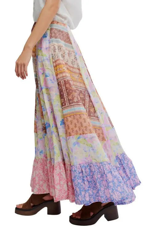 Free People Santa Eulalia Mix Print Maxi Skirt