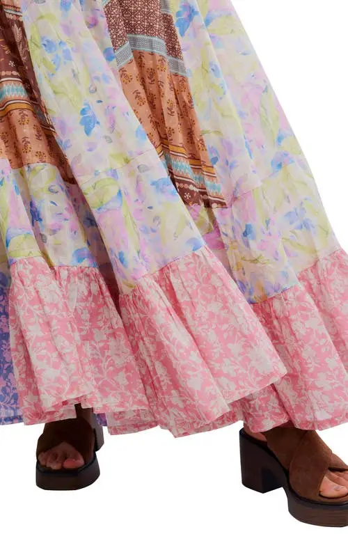Free People Santa Eulalia Mix Print Maxi Skirt