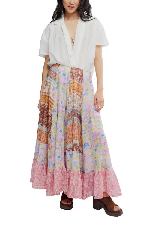 Free People Santa Eulalia Mix Print Maxi Skirt