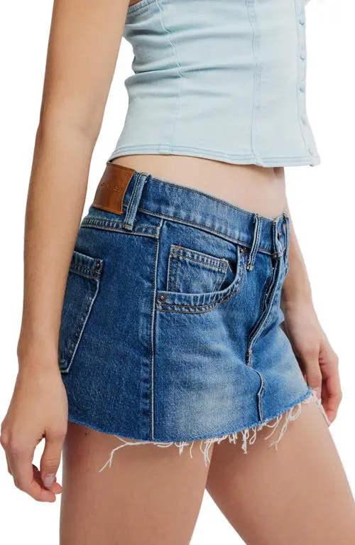Free People Lainey Cutoff Denim Miniskirt - Cool Beans
