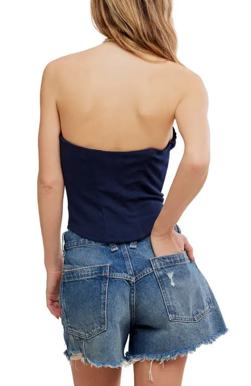 Free People Happy Hour Strapless Crop Top